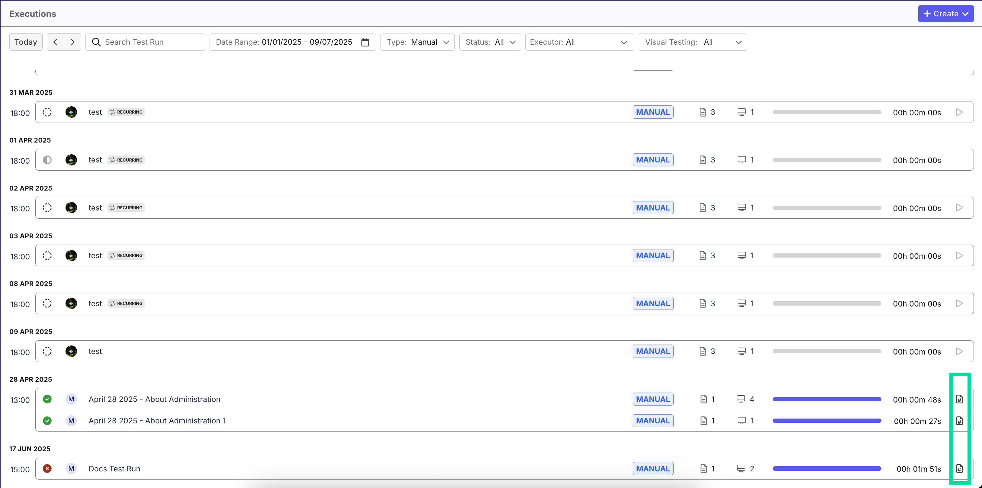 View execution details | Katalon Docs